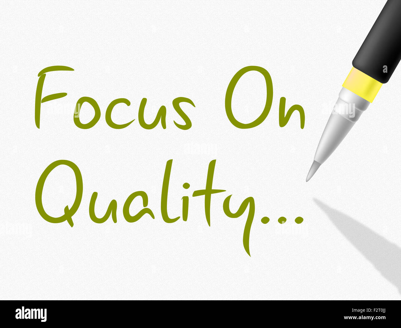 Focus On Quality Showing Excellent Approve And Perfection Stock Photo ...