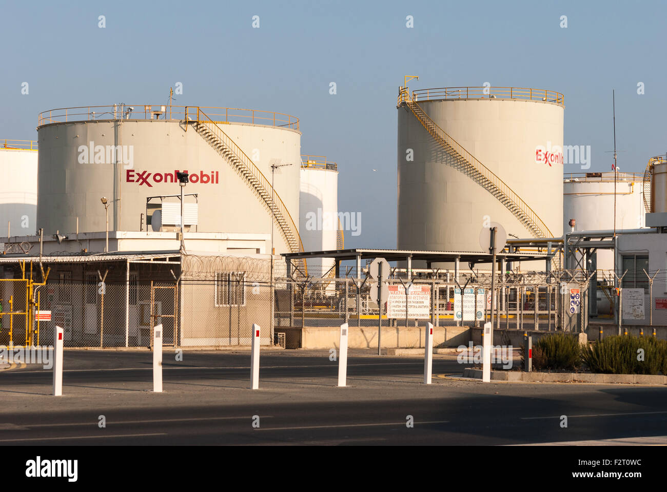 View on the storage of petrol reserves on Dhekelia road in Larnaca ...