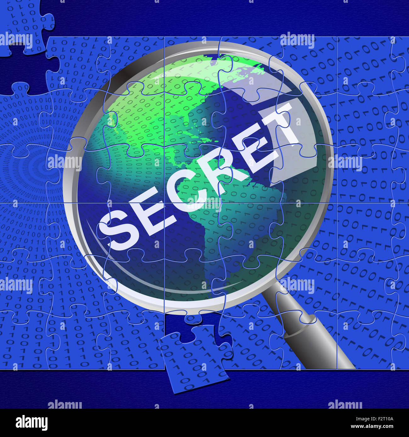 Secret Magnifier Showing Search Secretly And Magnify Stock Photo - Alamy