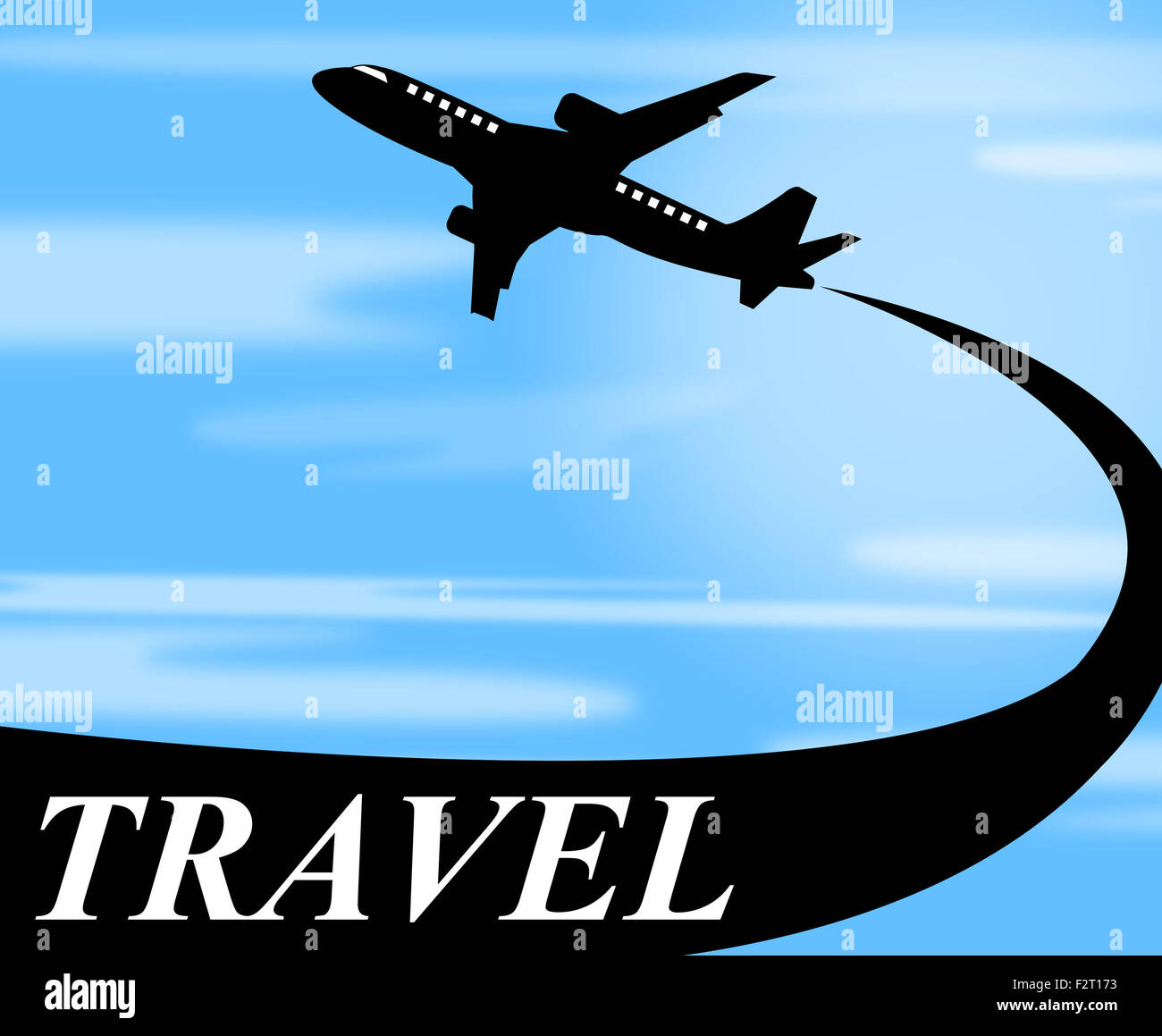 Travel Plane Showing Roam Voyage And Trips Stock Photo - Alamy