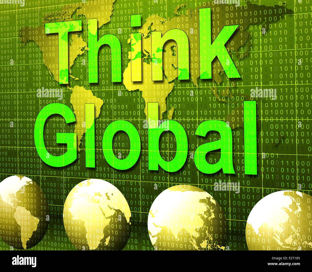 Think Global Indicating Concept Contemplation And Reflect Stock Photo ...