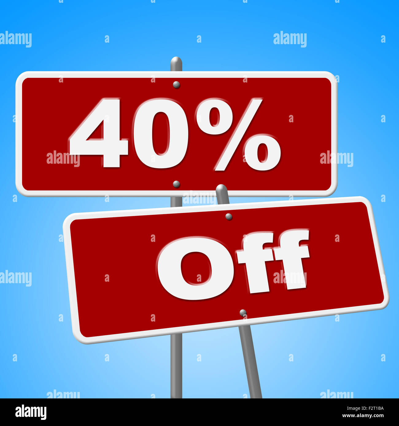 Forty Percent Off Showing Reduction Closeout And Sign Stock Photo - Alamy