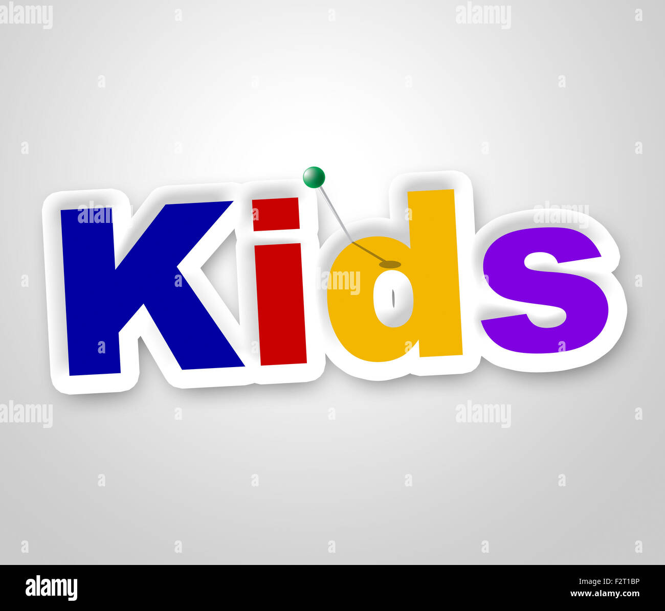 Kids Sign Meaning Youths Children And Youth Stock Photo - Alamy