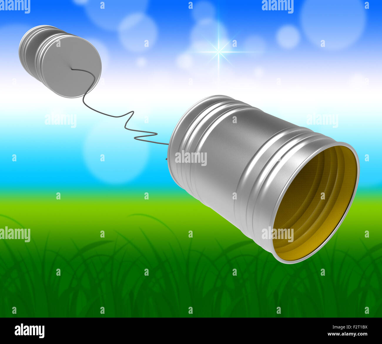 Phone Call Cans Meaning Networking Communicating And Talking Stock ...