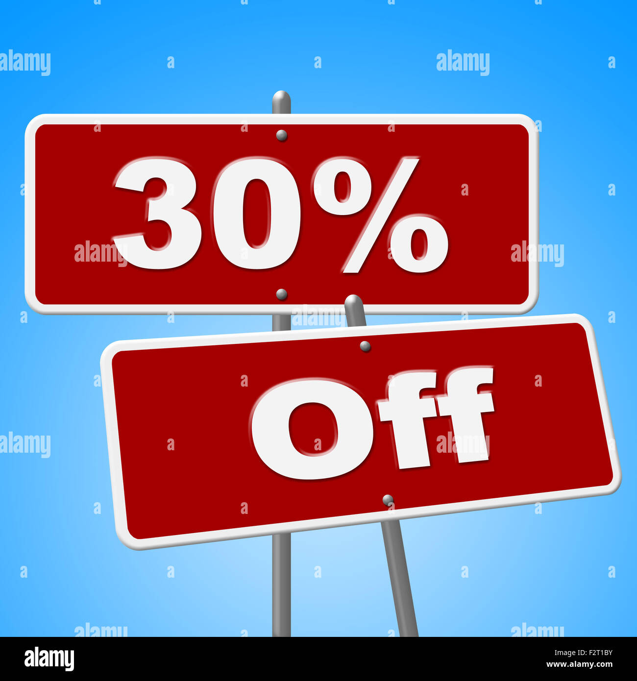 Thirty Percent Off Showing Sales Merchandise And Reduction Stock Photo ...