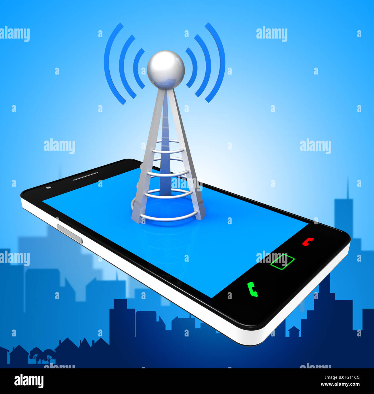 Smartphone Wifi Showing World Wide Web And Cellphone Www Stock Photo ...