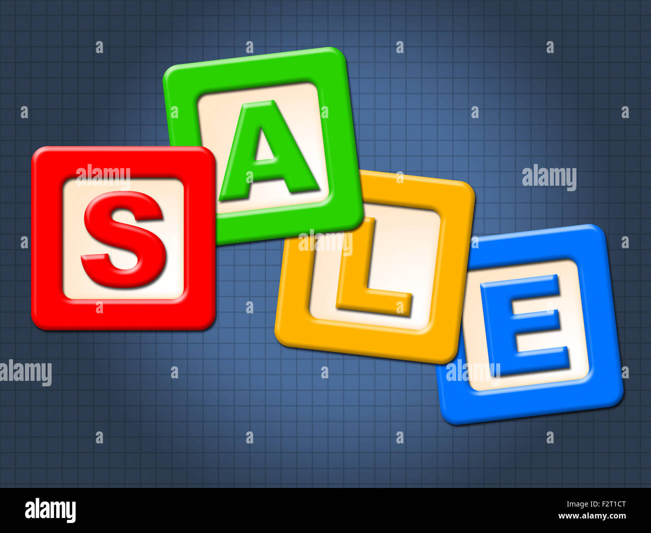 Sale Kids Blocks Representing Offer Children And Clearance Stock Photo ...