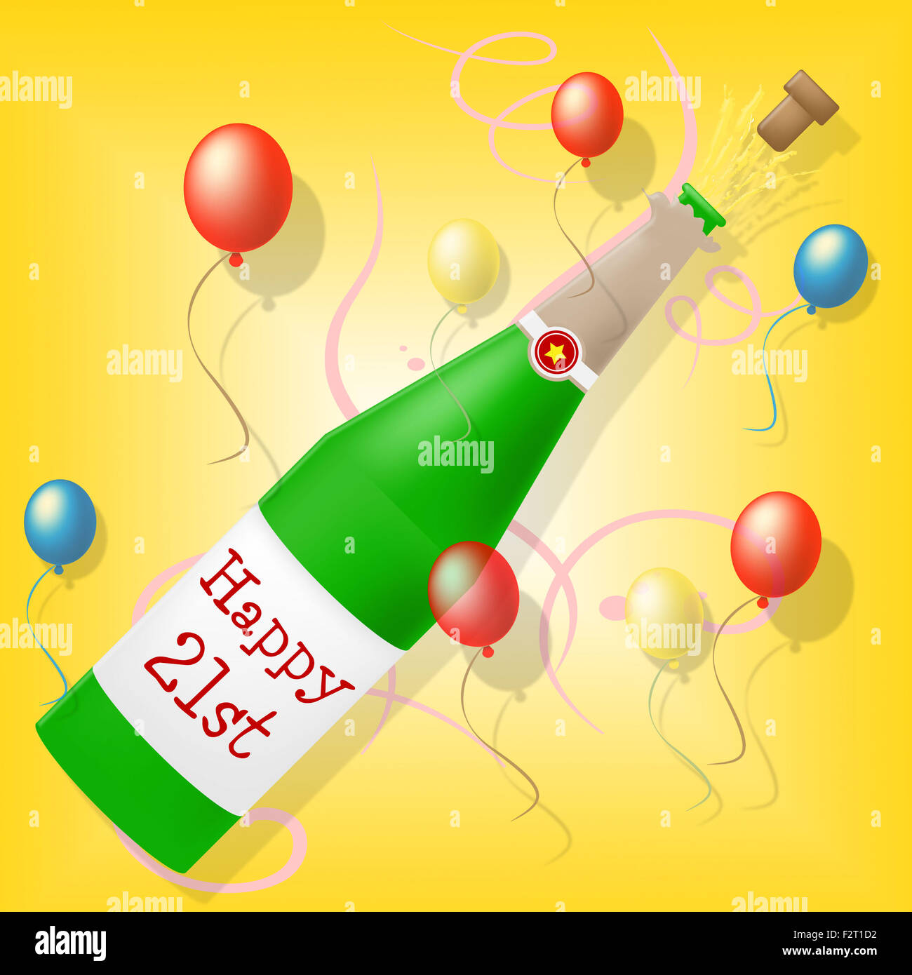 Happy Twenty First Indicating Celebrating Greetings And Celebration ...