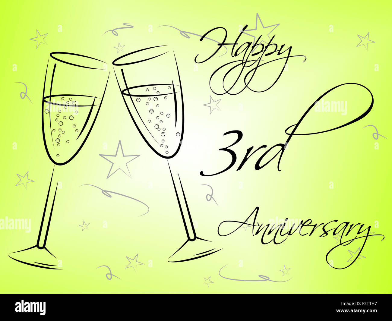 Happy Third Anniversary Representing Romantic Celebrations And Joy ...