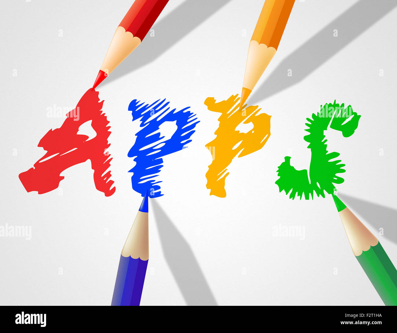 Kids Apps Representing Application Software And Children Stock Photo ...