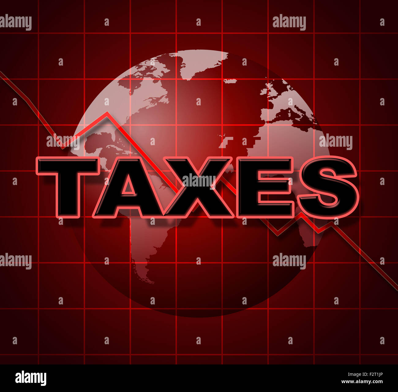 Taxes Graph Indicating Finance Financial And Graphs Stock Photo - Alamy