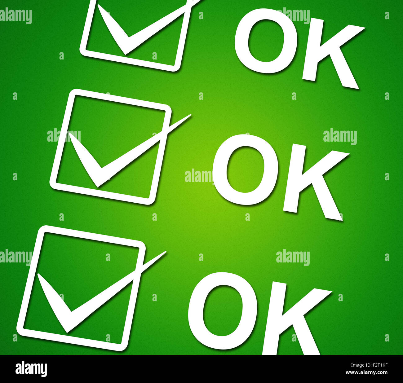 Ok Ticks Representing All Right And Affirmation Stock Photo - Alamy
