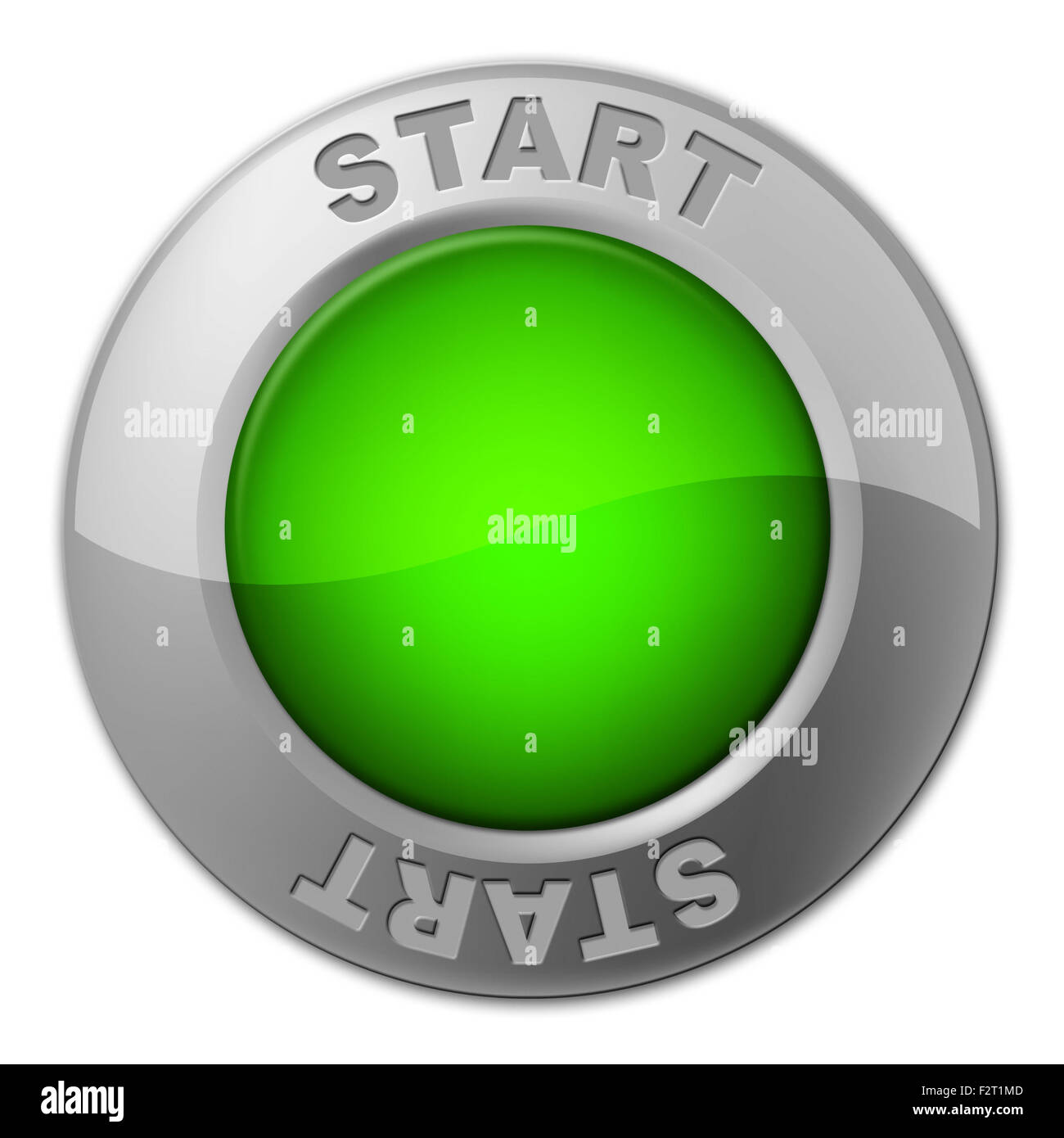 Start Button Indicating Act Now And Knob Stock Photo - Alamy