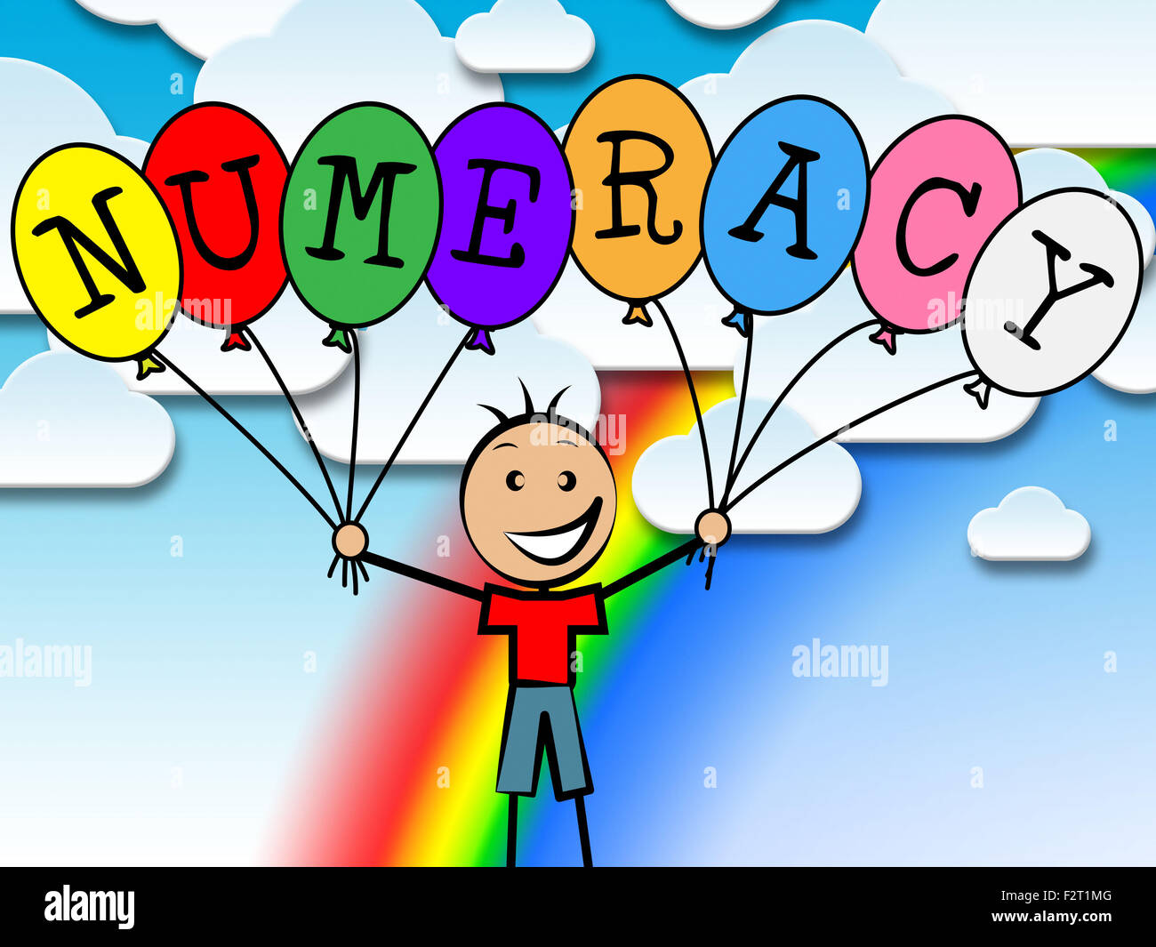 Numeracy Balloons Showing Numeric Digits And Numeral Stock Photo - Alamy