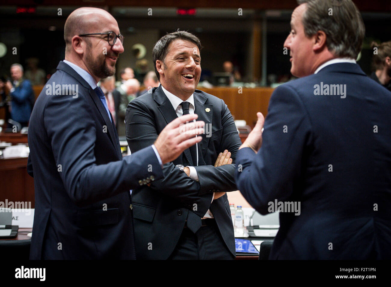 Brussels, Bxl, Belgium. 23rd Sep, 2015. Belgian Prime Minister Charles ...