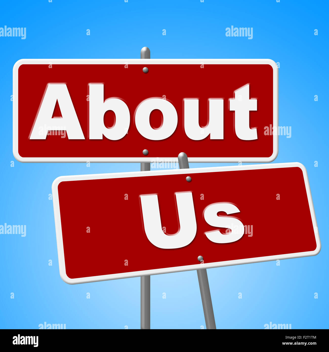 About Us Signs Meaning Message Display And Contact Stock Photo - Alamy
