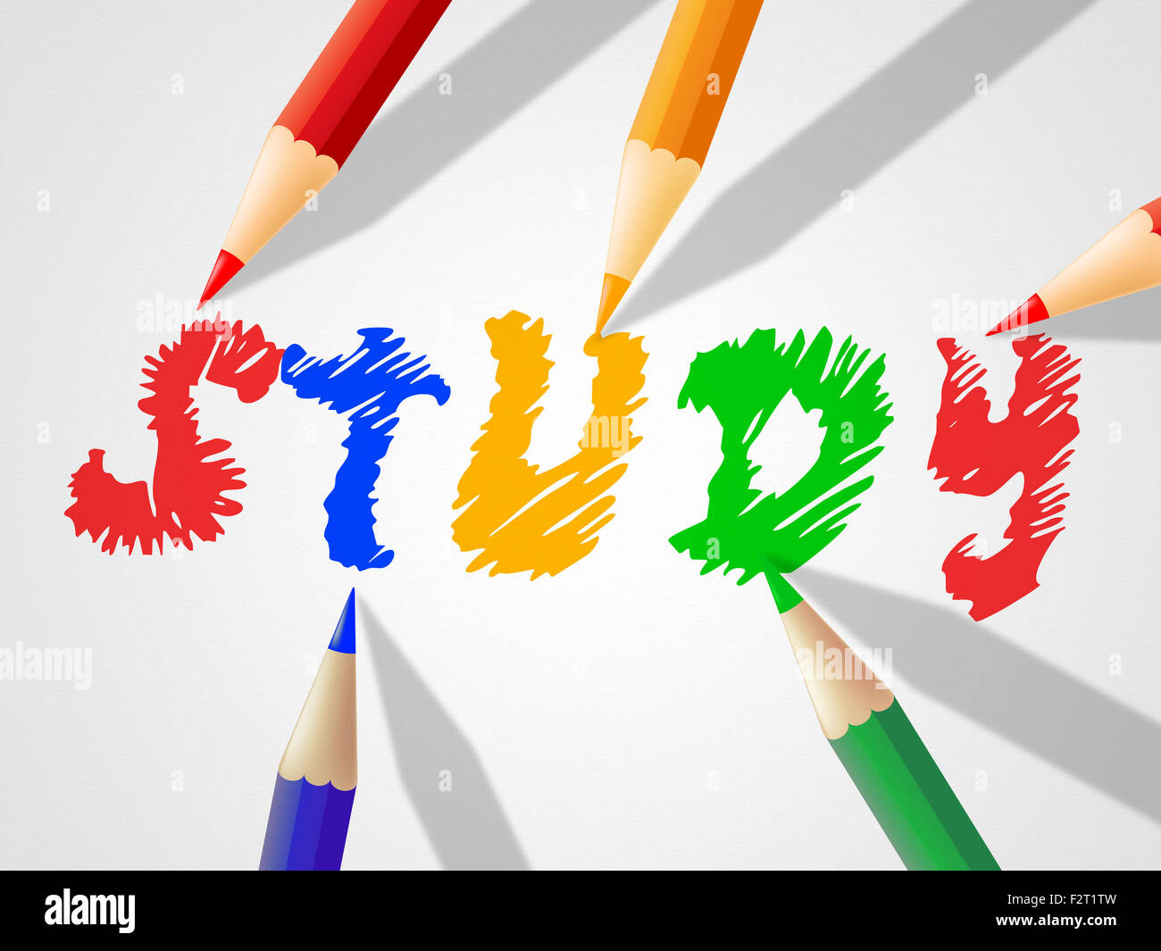 Kids Study Indicating School Educated And Development Stock Photo - Alamy