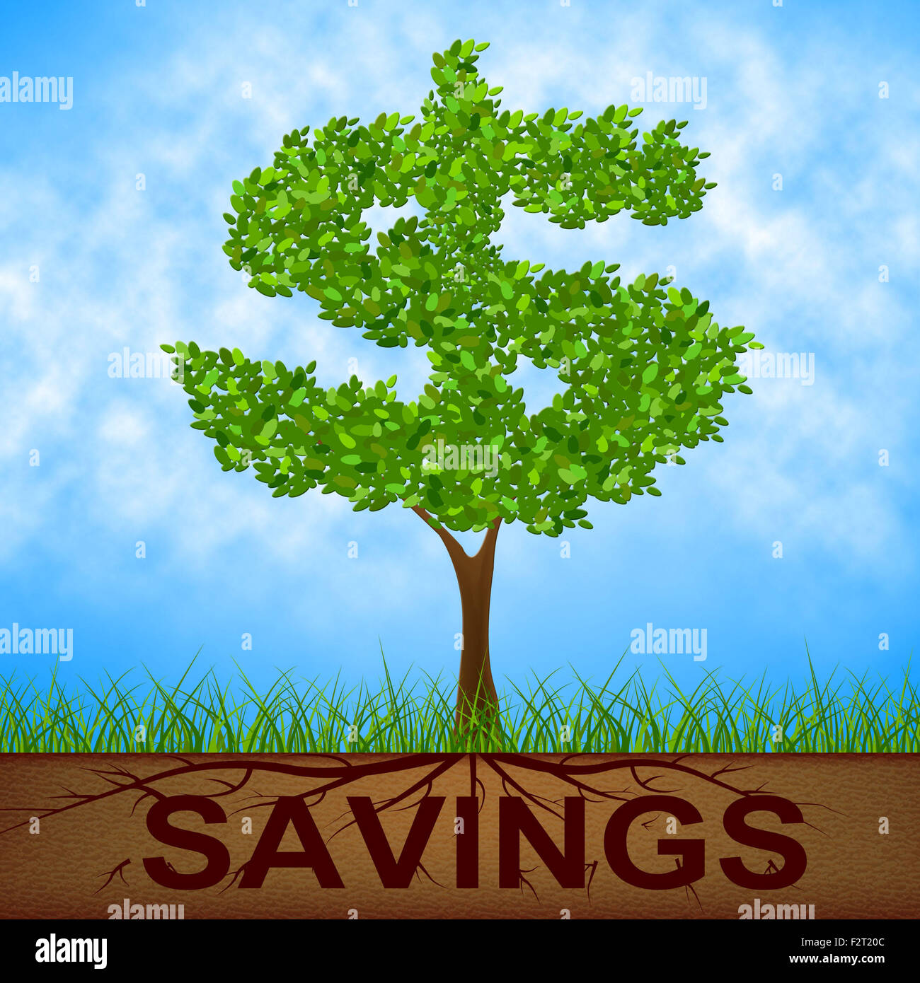 Savings Tree Indicating American Dollars And Reforestation Stock Photo ...