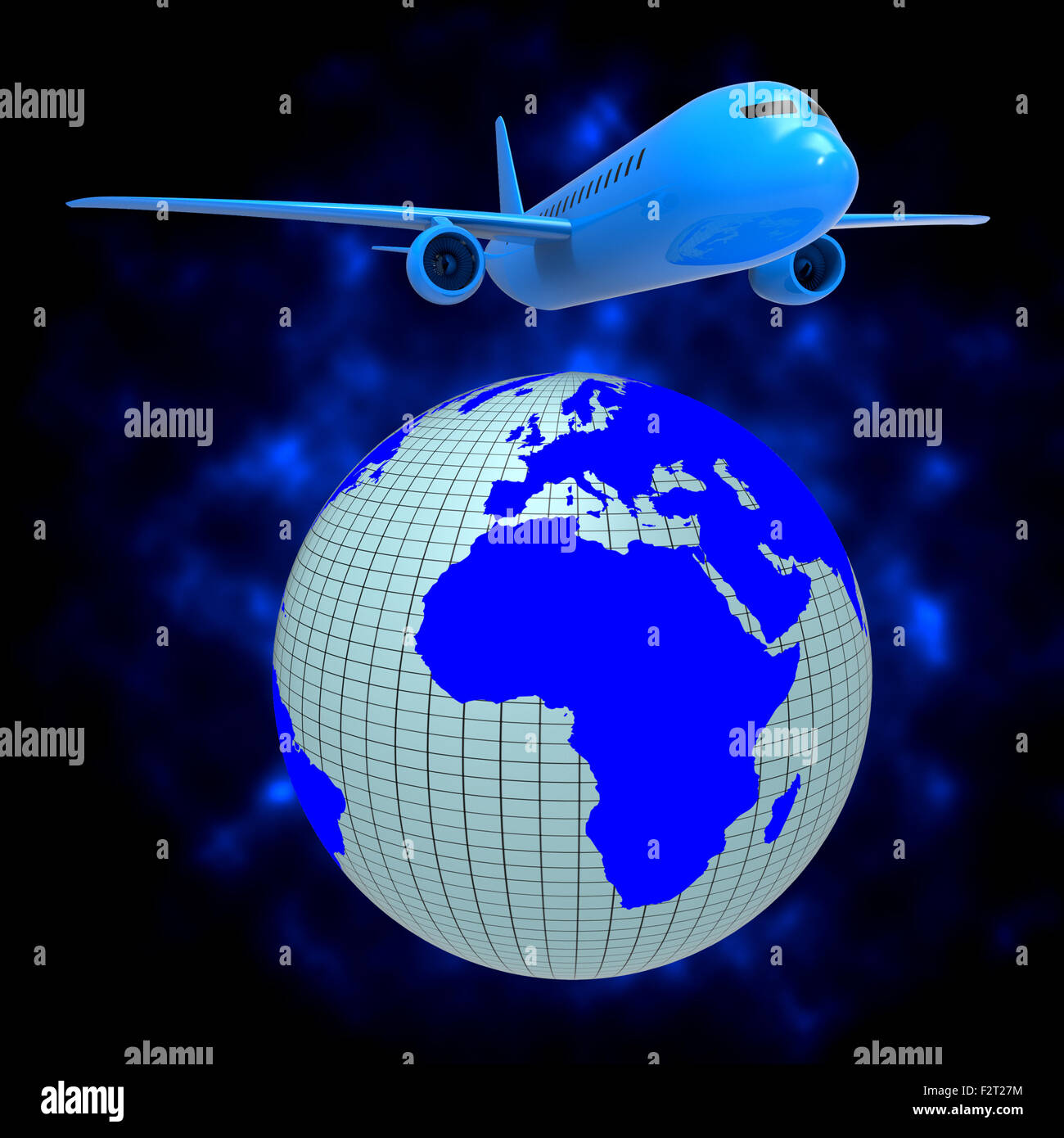 World Plane Representing Travel Guide And Planet Stock Photo - Alamy