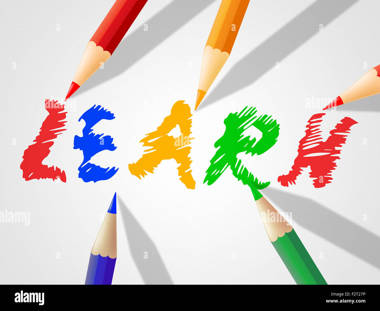 Kids Learn Showing Learning Train And Educate Stock Photo - Alamy