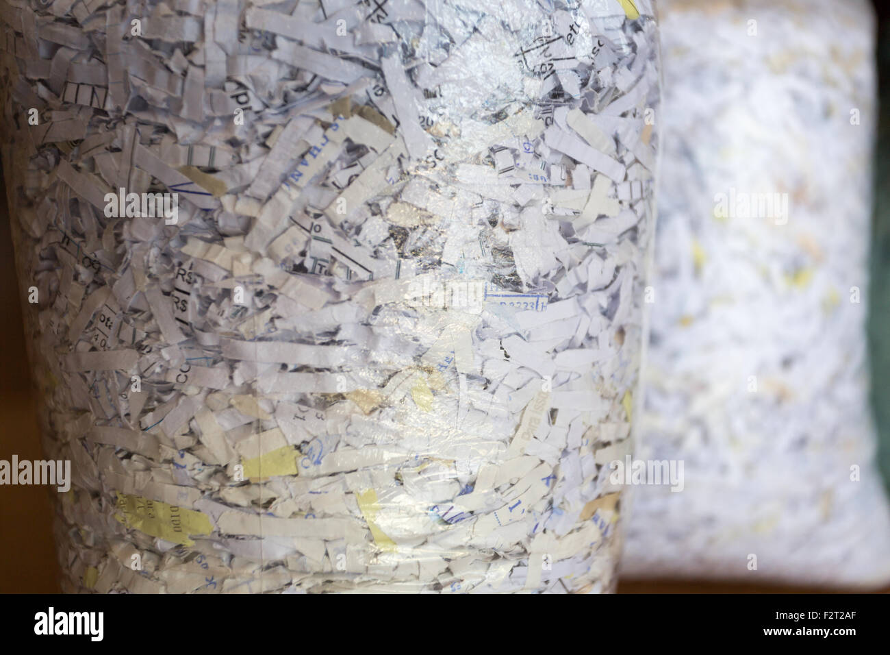 A close view of shredded paper in plastic bag Stock Photo - Alamy