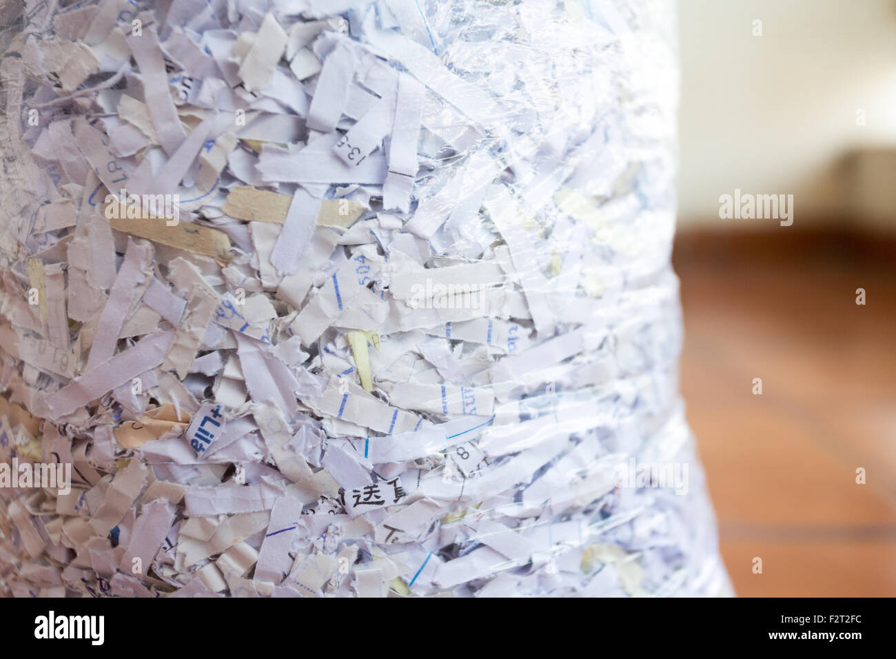A close view of shredded paper in plastic bag Stock Photo - Alamy