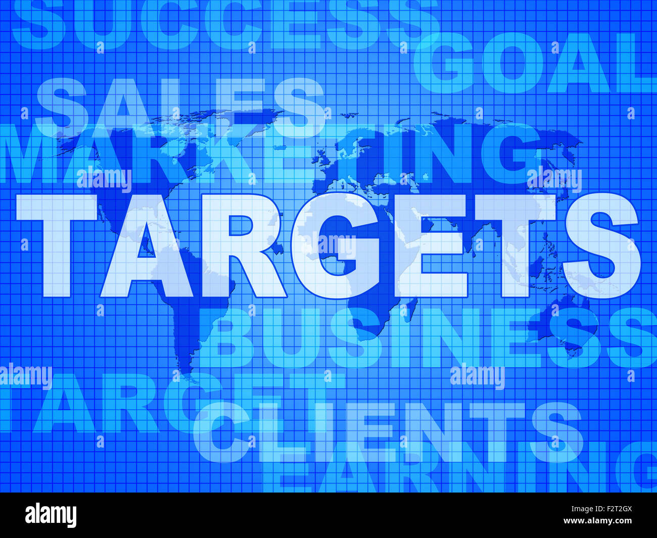 Targets Words Meaning Forecast Goals And Aiming Stock Photo - Alamy