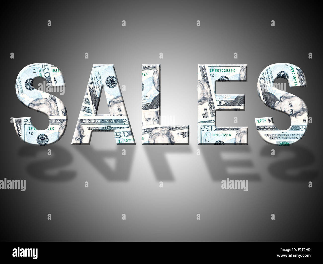 Sales Dollars Indicating Commerce Sell And Bank Stock Photo - Alamy