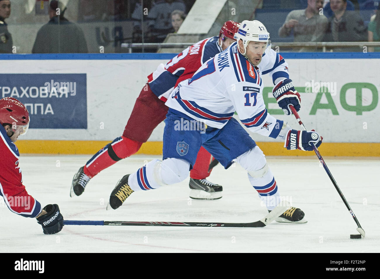 Moscow, Russia. 23rd Sep, 2015. Lyubimov Roman#13 of the CSKA and Ilya ...