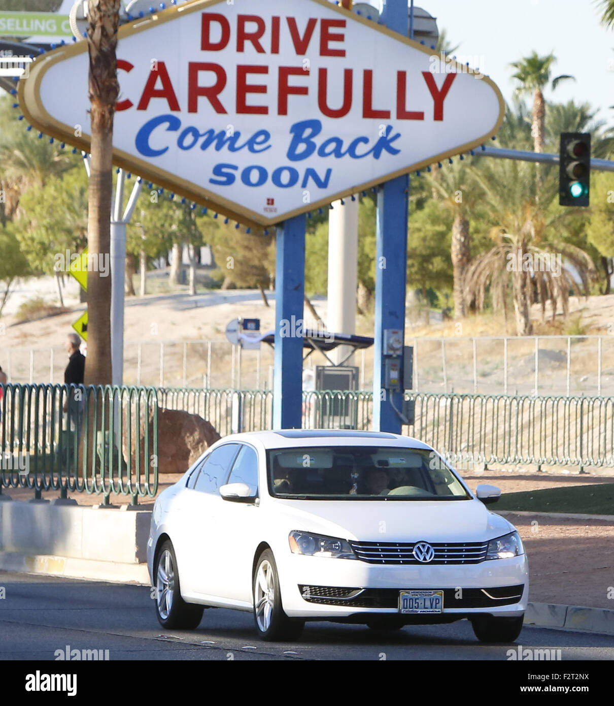 Las Vegas, NV, USA. 23rd Sep, 2015. A VW Jetta travels past the ...
