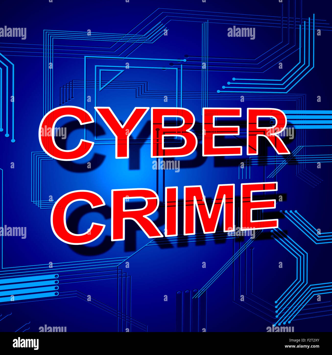 Cyber Crime Sign Representing Unauthorized Hacked And Crack Stock Photo ...