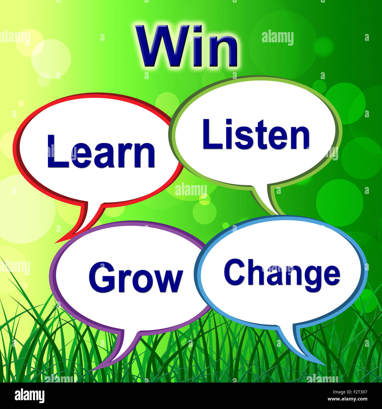 Win Words Indicating Triumphant Victors And Winning Stock Photo - Alamy