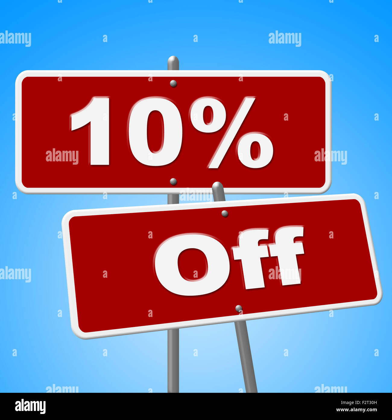 Ten Percent Off Showing Cheap Signs And Reduction Stock Photo - Alamy