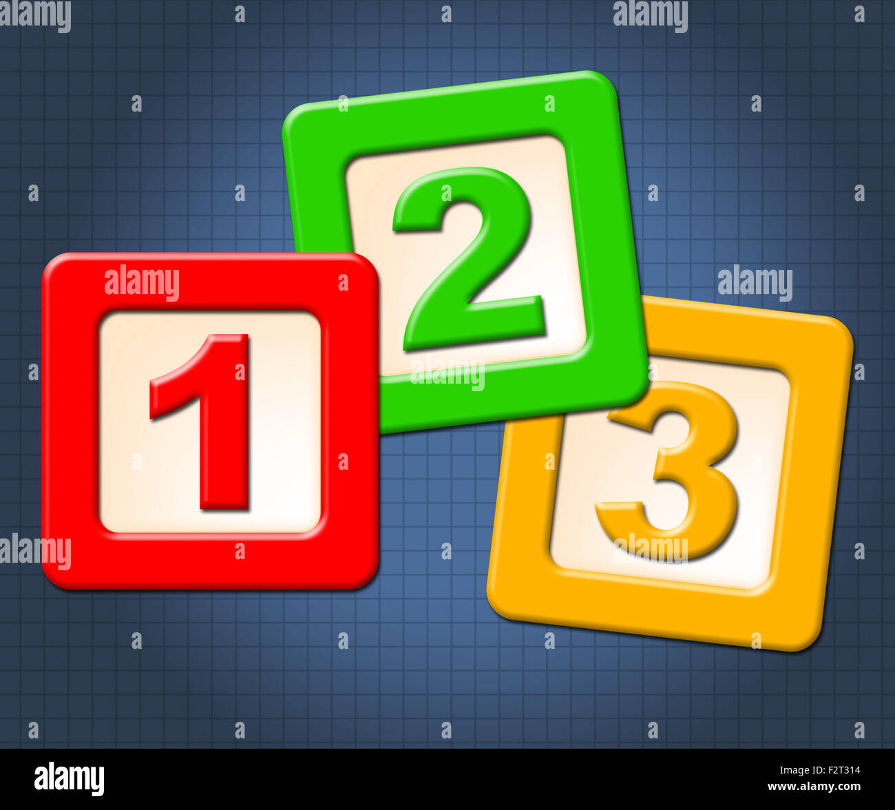 Numeracy Blocks Showing Childhood Numerals And Numbers Stock Photo - Alamy
