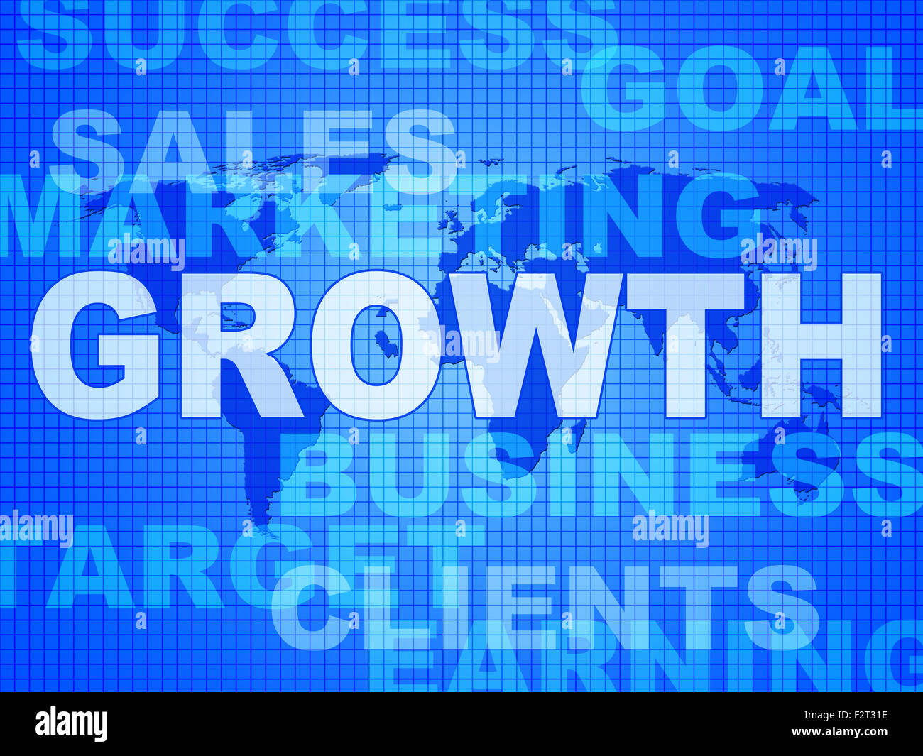Growth Words Showing Rising Progress And Improve Stock Photo - Alamy