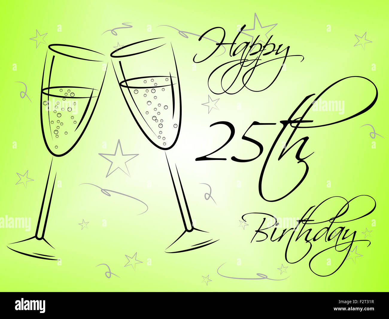 Happy Twenty Fifth Representing Birthday Party And Greetings Stock ...