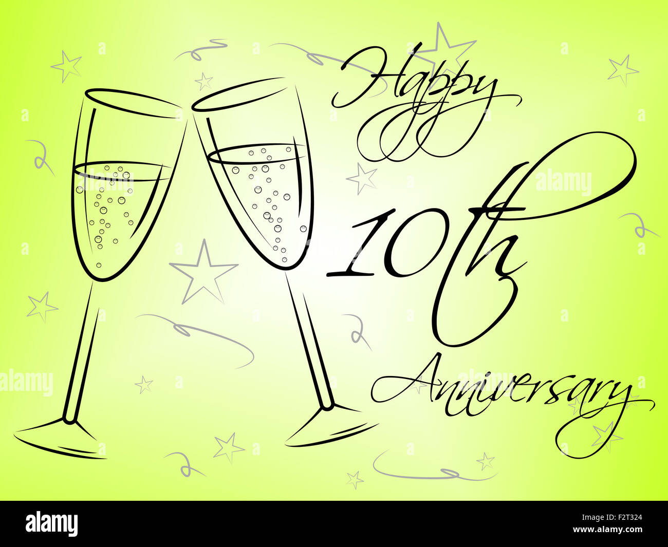 Happy Tenth Anniversary Showing Remembrance Message And Fun Stock Photo ...
