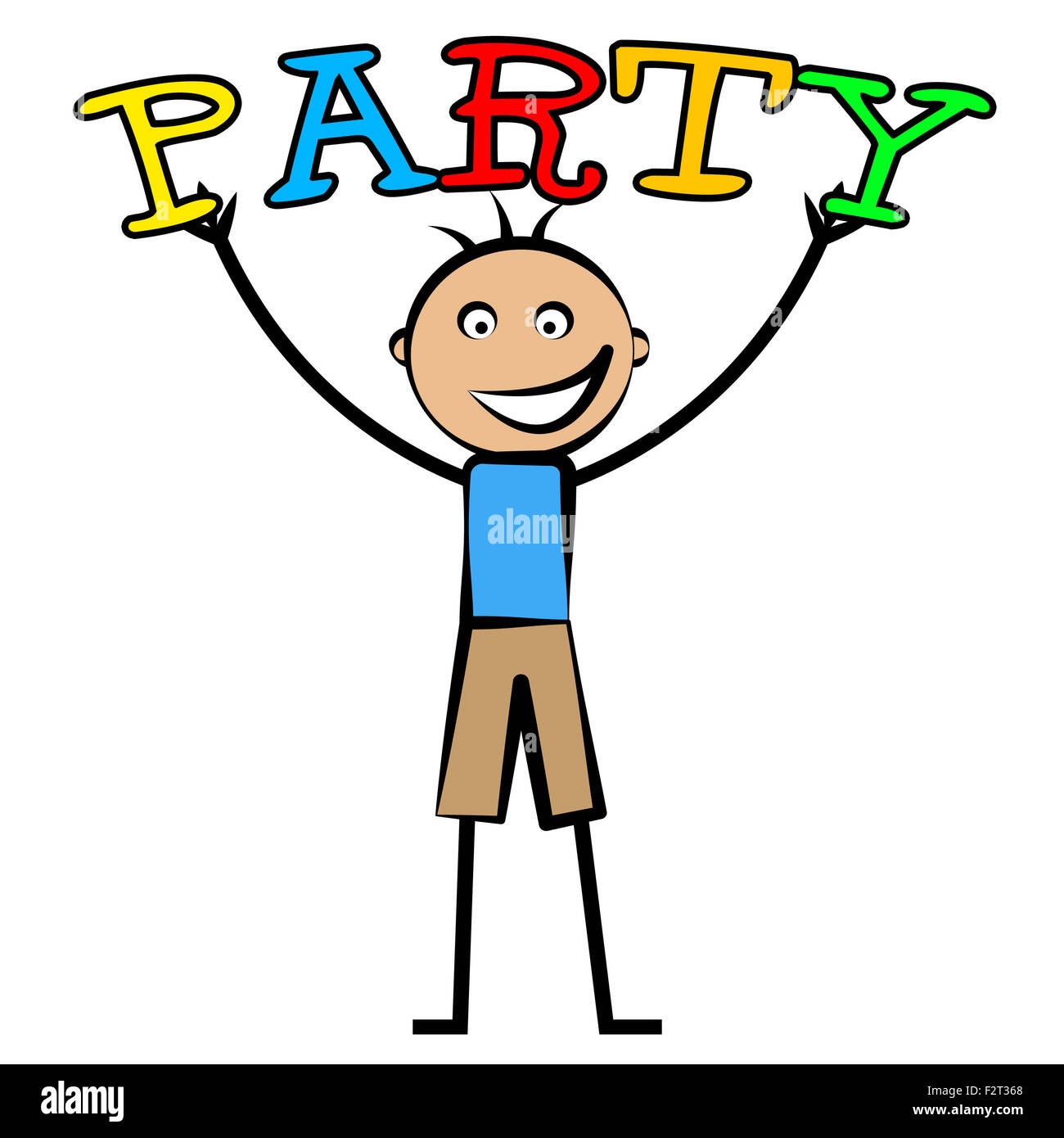 Kids Party Meaning Joy Fun And Youths Stock Photo - Alamy