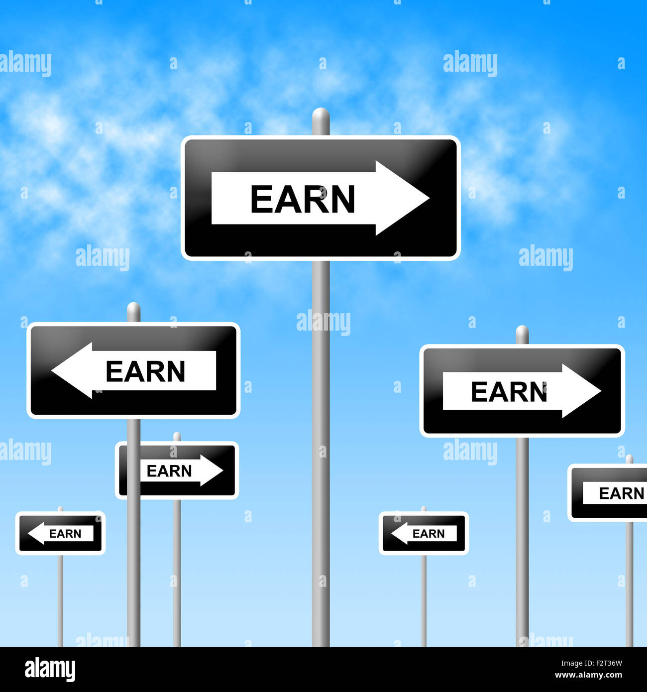 Earn Sign Indicating Revenue Earning And Income Stock Photo - Alamy