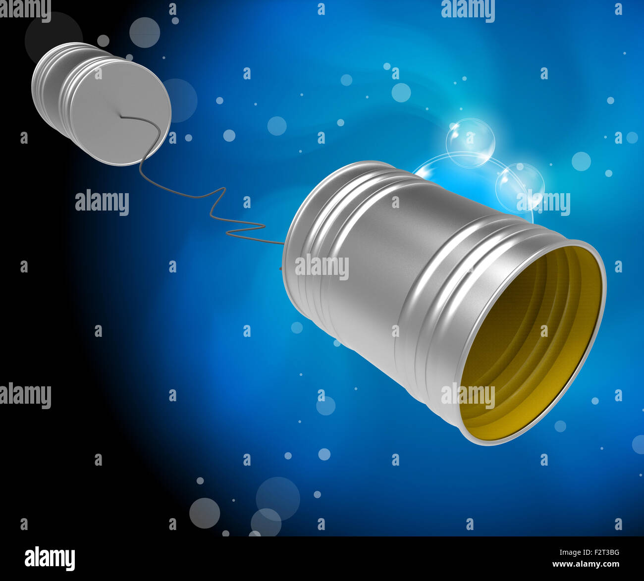 Phone Call Cans Indicating Us Communication And Chatting Stock Photo ...