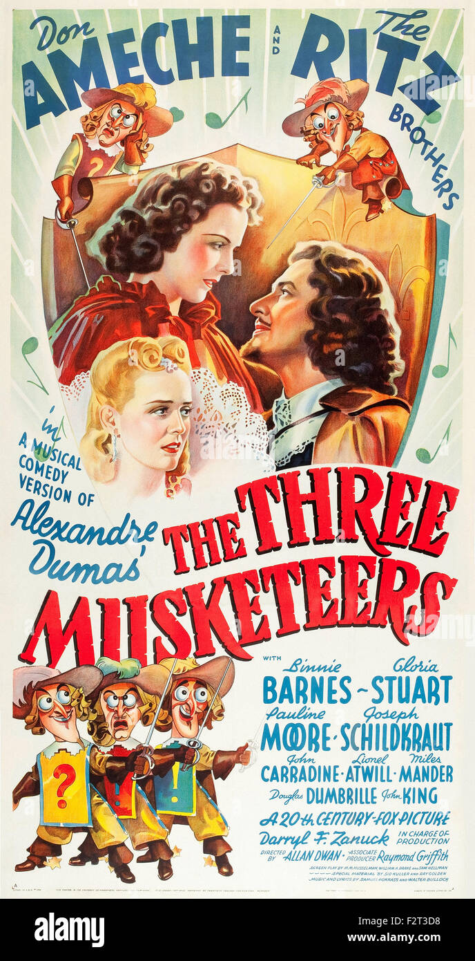 Three Musketeers, The (1939) - Movie Poster Stock Photo - Alamy