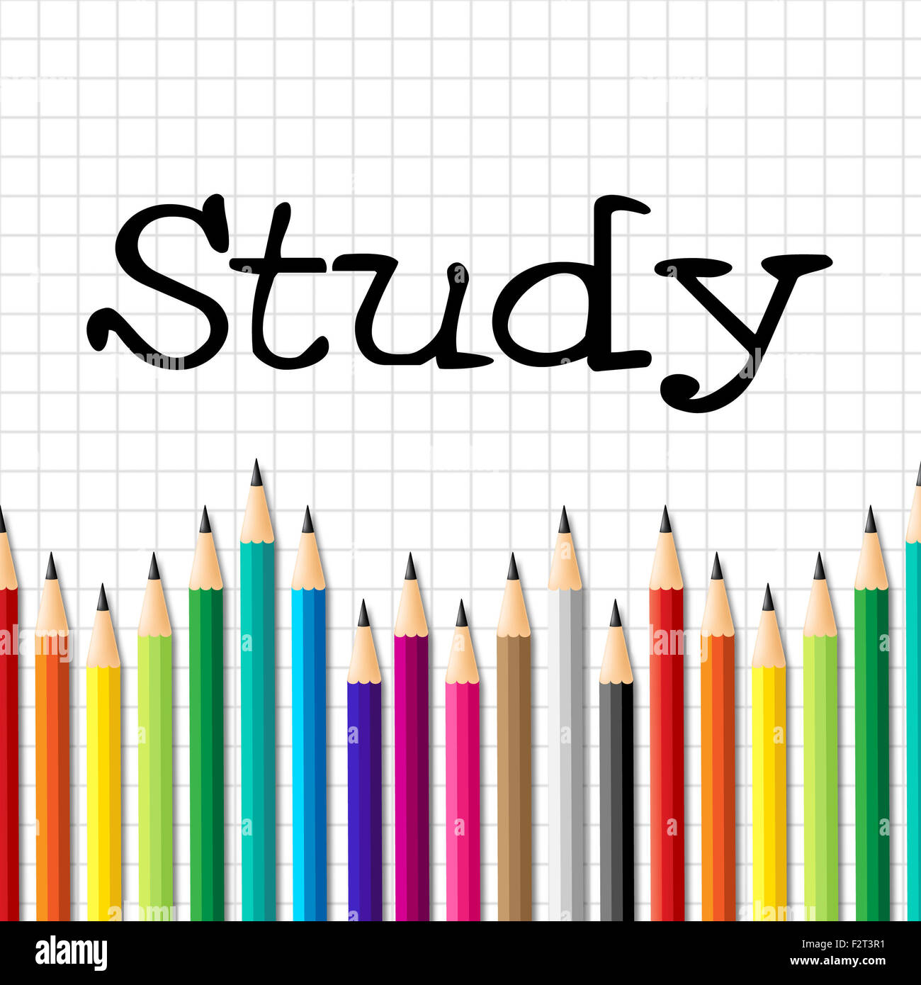 Study Pencils Indicating Kid Stationery And College Stock Photo - Alamy