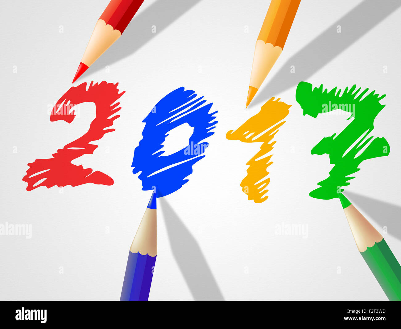 Twenty Seventeen Representing New Year And Youngster Stock Photo - Alamy