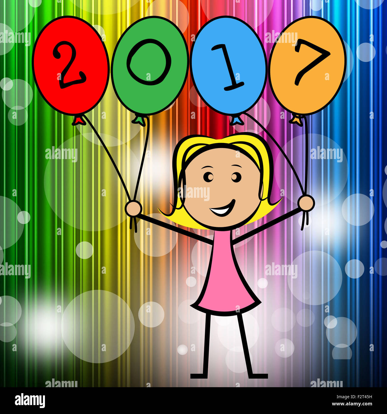 Twenty Seventeen Balloons Meaning Kids Planner And Youngsters Stock ...