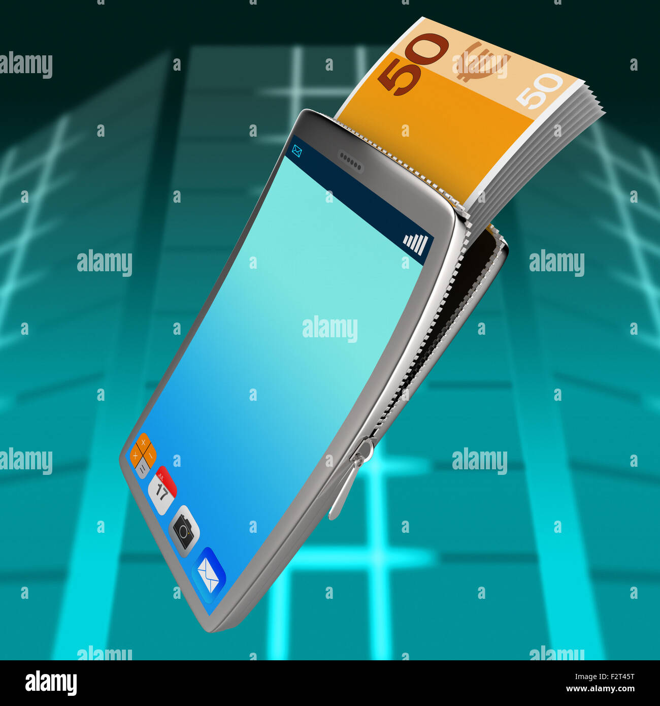 Phone Euros Representing World Wide Web And Website Stock Photo - Alamy