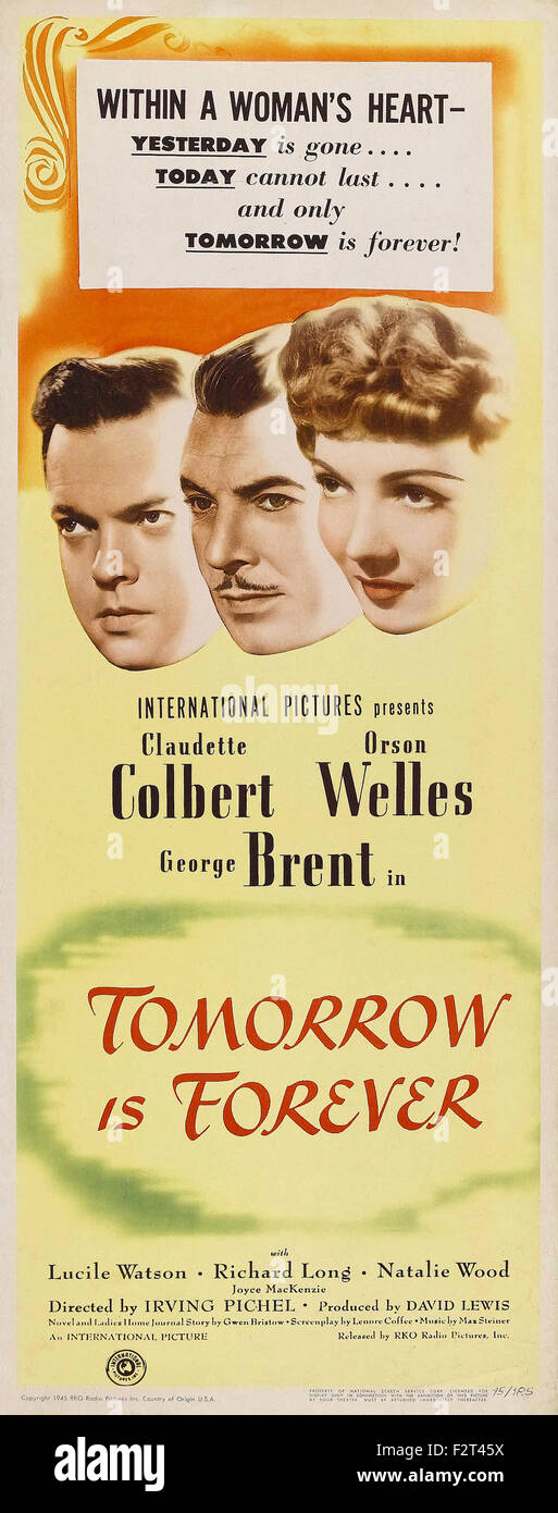 Tomorrow is Forever - Movie Poster Stock Photo - Alamy