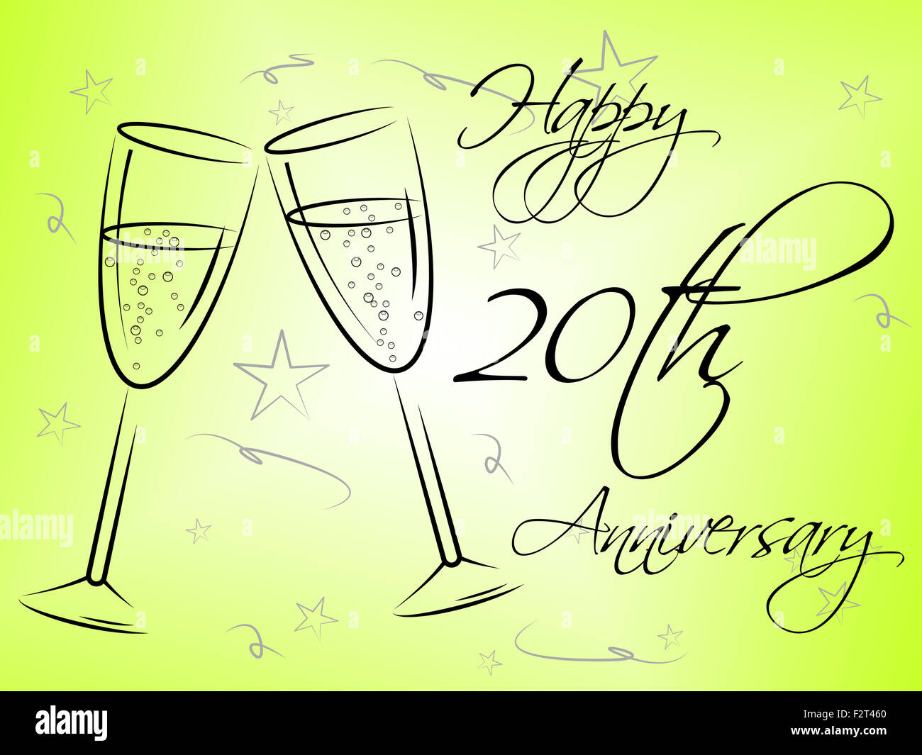 Happy Twentieth Anniversary Meaning Romance Joy And Greeting Stock ...