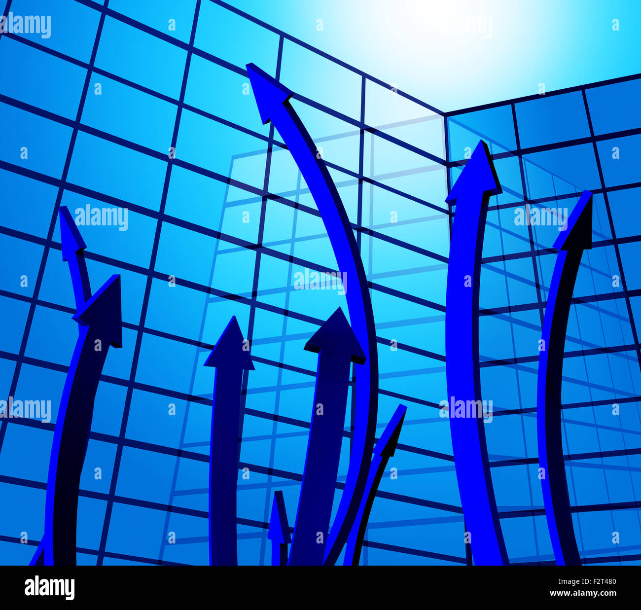 Arrows Going Up Showing Raise Grow And Improvement Stock Photo - Alamy