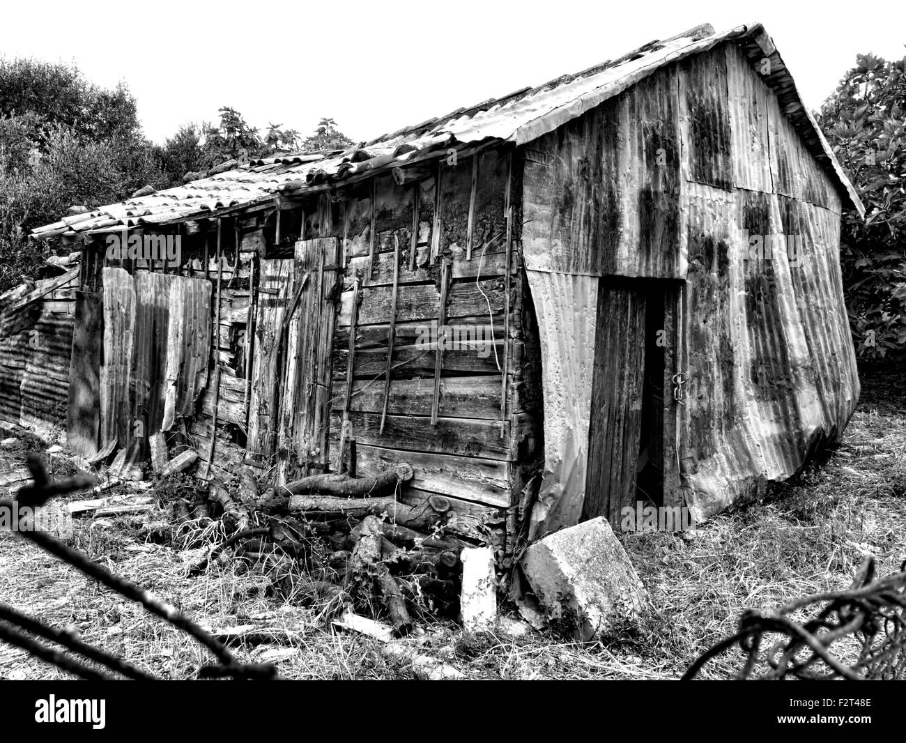 A rustic character full old barn in the fishing village of Katelios on ...