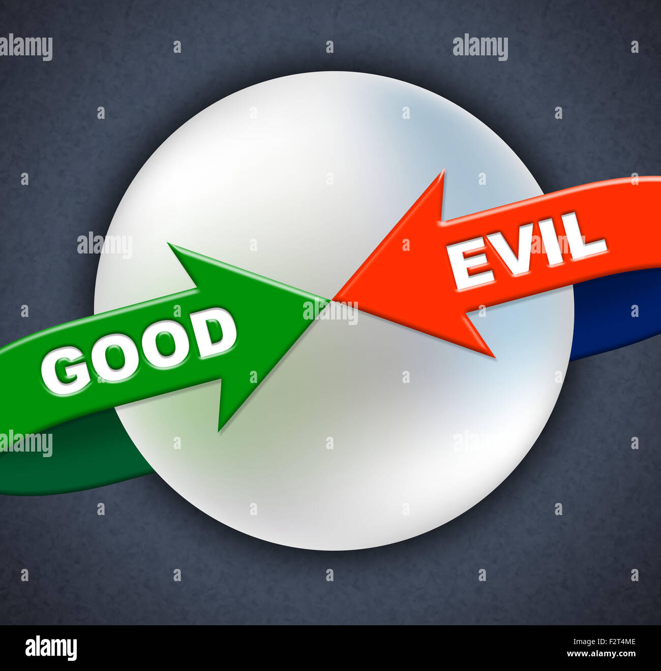 Good Evil Arrows Showing Not Bad And Ok Stock Photo - Alamy